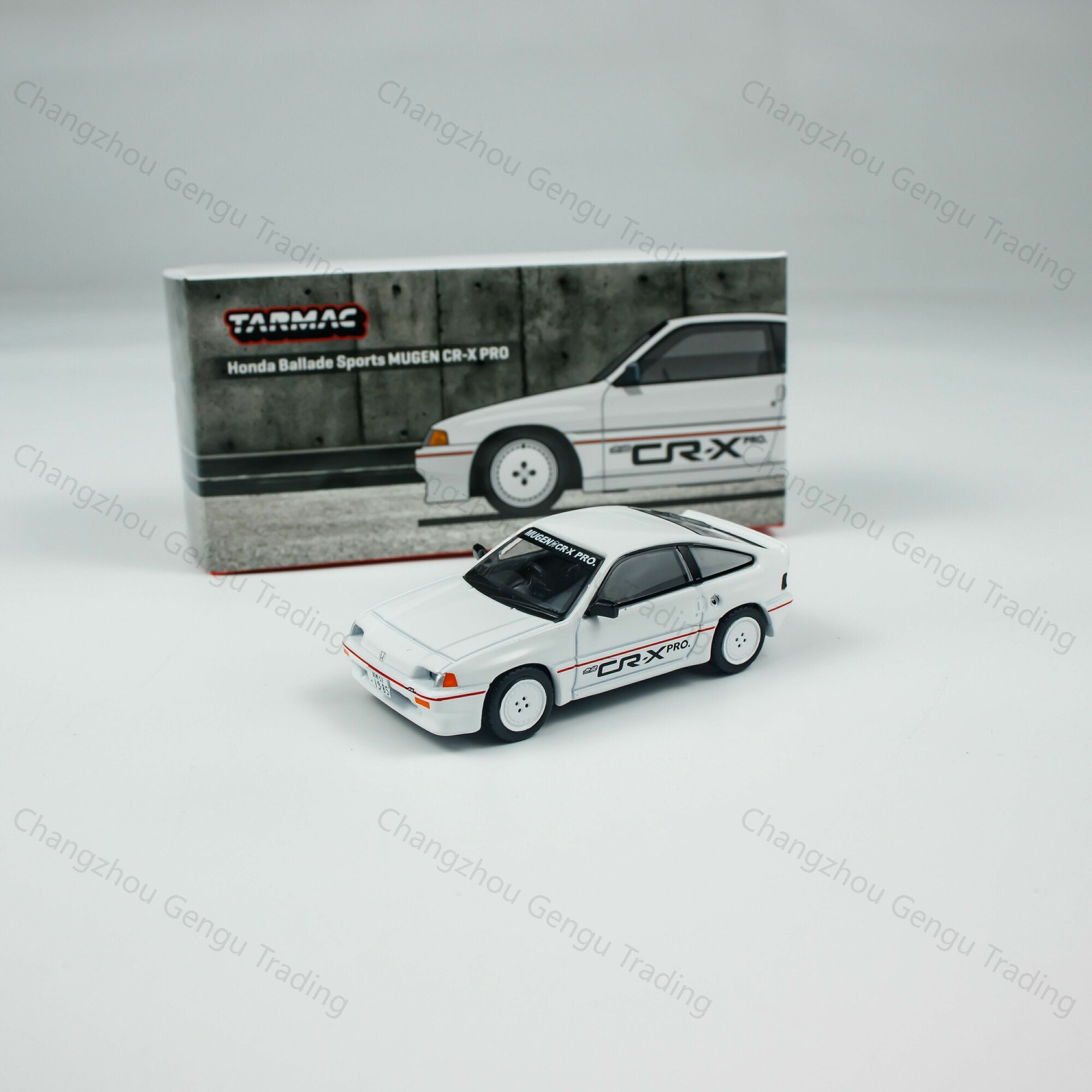 Tarmac Works 1:64 Honda Ballade Sports MUGEN CR-X PRO White отлитая под давлением модель гоночного автомобиля Игрушки