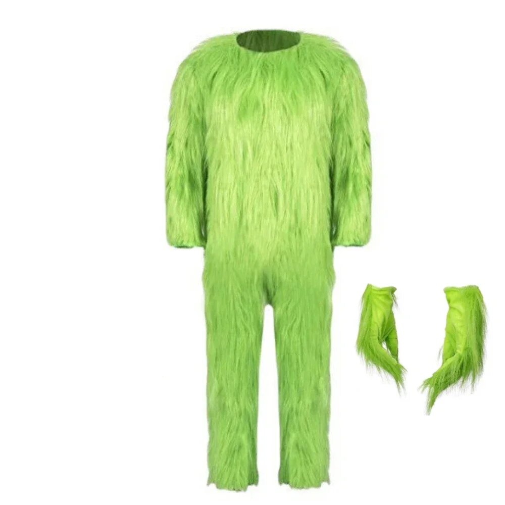 Рождественский зеленый меховой костюм Санта-Клауса S, Suits A