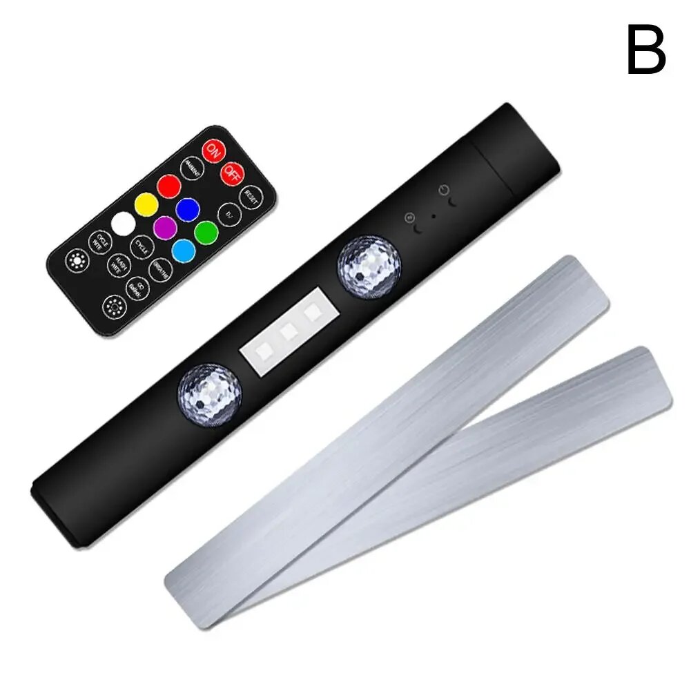 Светодиодная автомобильная атмосферная лампа, беспроводное голосовое управление, RGB-звезда, интерьер, USB-зарядка, окружающее освещение Вечерние огни Декоративный автосвет R B4Y3 With remote control