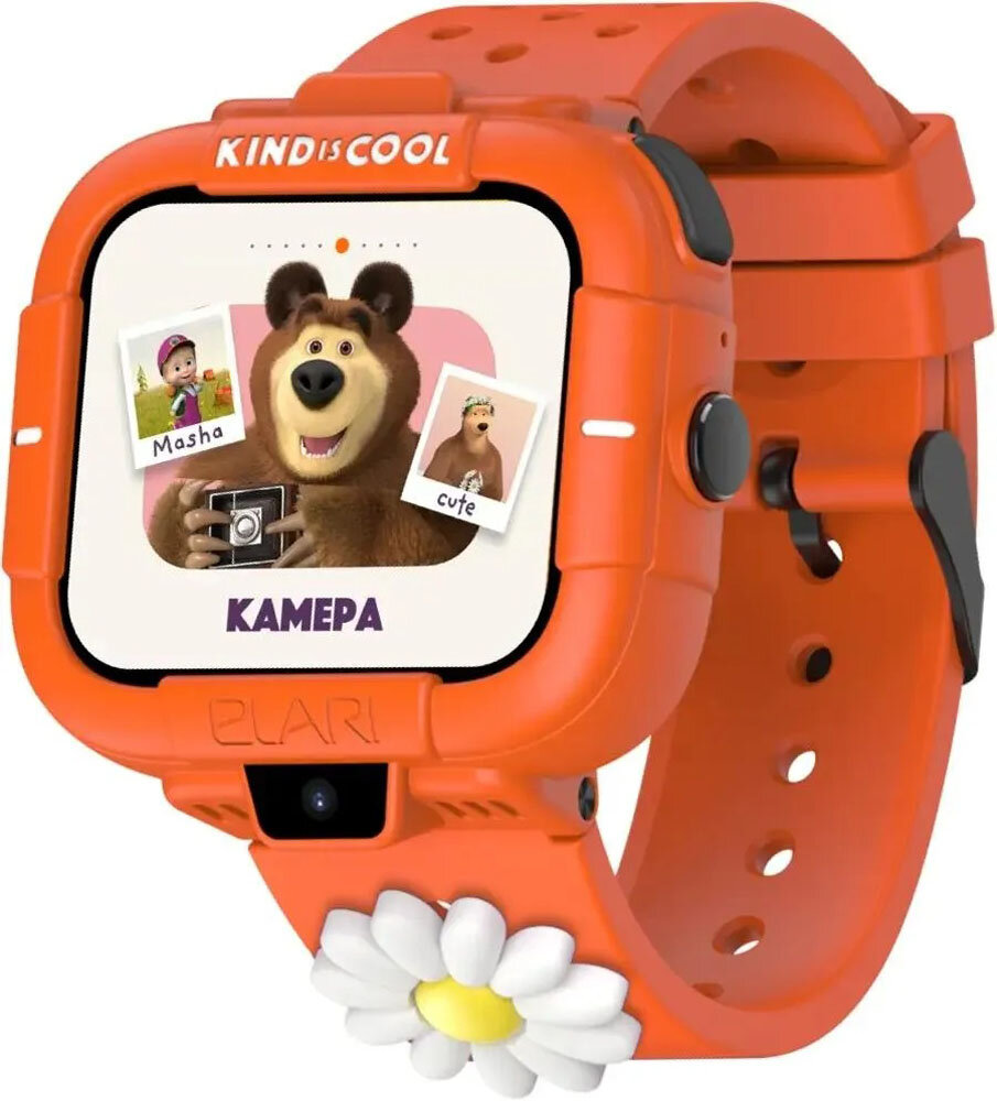 Детские умные часы Elari KidPhone Masha and the Bear оранжевый