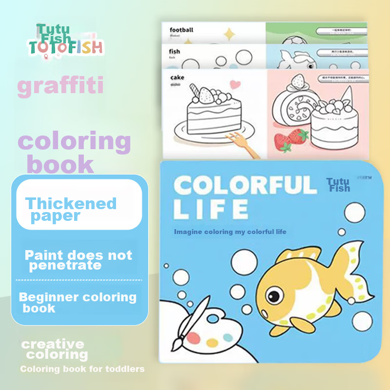 [Lowest Price Online] Children's Coloring Book, Kindergarten Doodle Coloring Book, Early Education Drawing Paper, Watercolor And Crayon Coloring Book, 2-6 Years Old Baby Picture Book, Back-To Gift