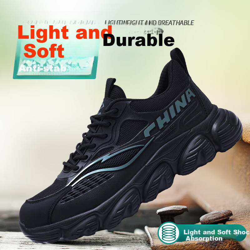 Dinggu Men's Safety Shoes with Steel Toe Cap, Anti-Smashing and Puncture-Resistant, Lightweight and Comfortable, Soft Sole, Four Seasons Style JD1069BSJ41
