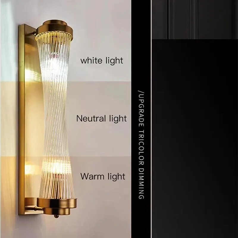 Настенный светильник LED с кристаллами для спальни, гостиной, IP20, 3000K, цвет черный — фото 1