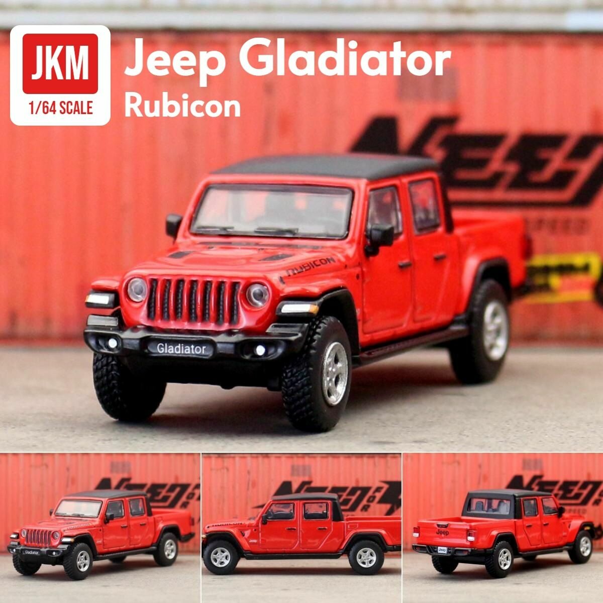 Детализированная модель Jeep Gladiator 1:64, металлический корпус, внедорожник, для коллекционирования