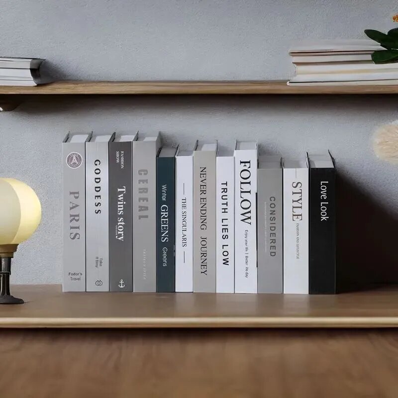 Декоративный набор книг из дерева для декора, имитация книжной полки для офиса и дома — фото 1