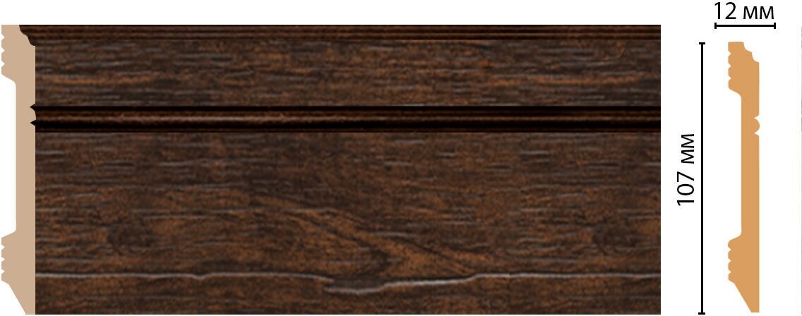 Плинтус Напольный Decomaster D105-966ДМ В107хШ12х2400 мм / Декомастер.