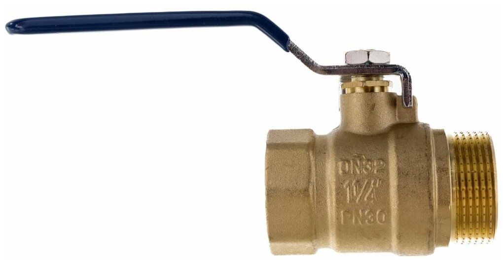 Шаровой кран ZOX 520859, латунь, ручка-рычаг, Ду 32, резьбовое присоединение, 1 1/4",