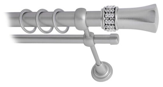 Карниз металлический Гренада, 2-рядный, гладкий, D-25/16 мм, цвет Сатин, 2 м.