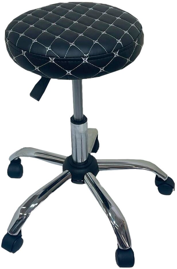 Стул "Мастер", цвет черный, белые ромбики, с регулировкой высоты