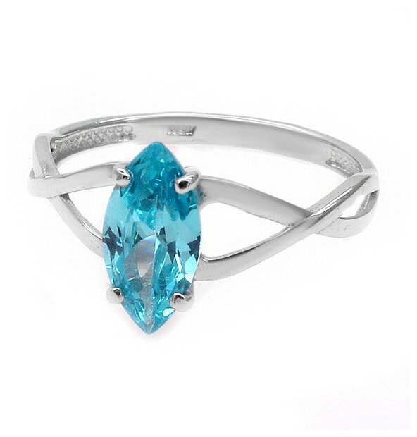 Кольцо, серебро, 925 проба, родирование, топаз