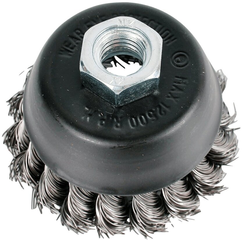 Корщетка чашеобразная стальная витая для УШМ 75мм BWC103 ROCKFORCE
