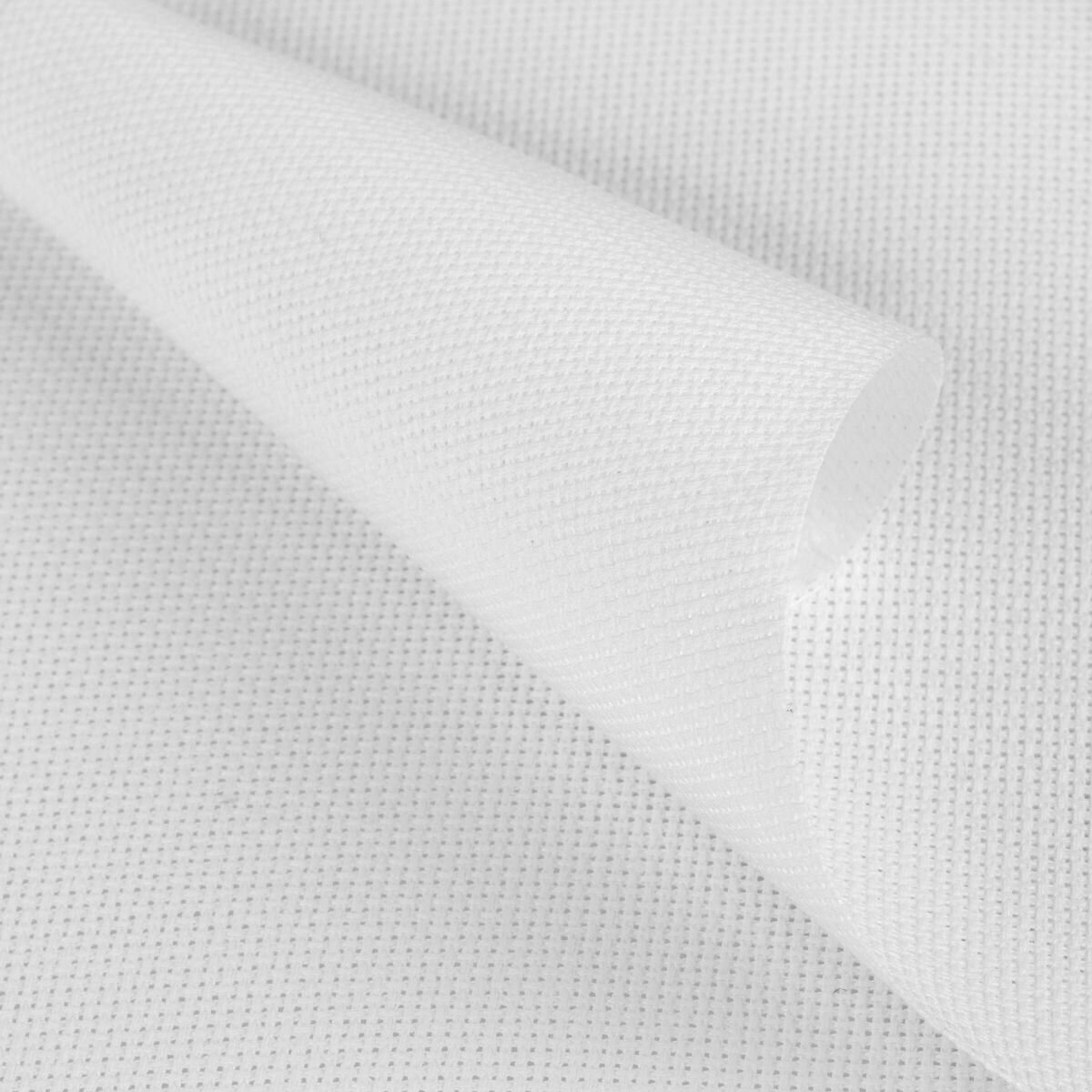 Канва для вышивания, Aida 18 ct, цвет: белый, 25х50 см, 100% хлопок