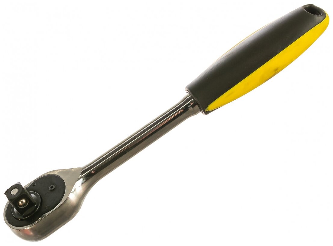 Трещотка ER-21245 1/2" 45-зубцовая с прямой резиновой ручкой L-260мм эврика