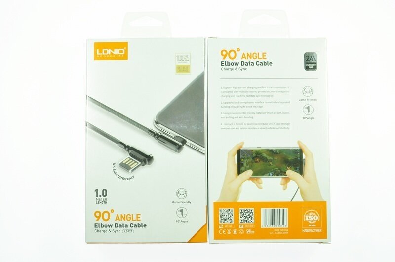 Кабель USB для iPhone Lightning LDNIO LS421 угловой