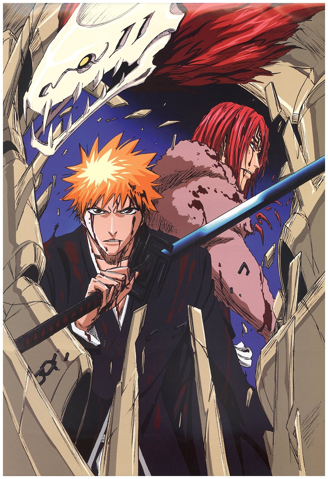 Постер / Плакат / Картина Блич. Ичиго и Рендзи 40х50 см в подарочном тубусе