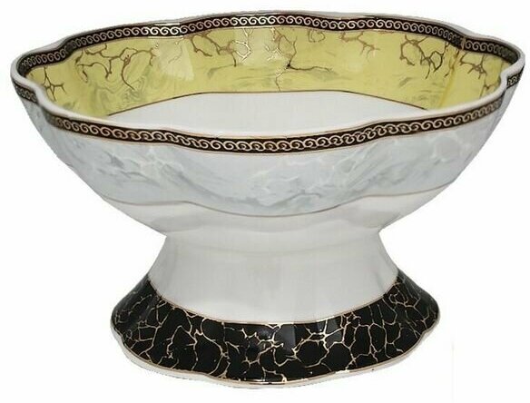 Фруктовница на ножке / Мрамор, Lenardi / фарфор, 20 см