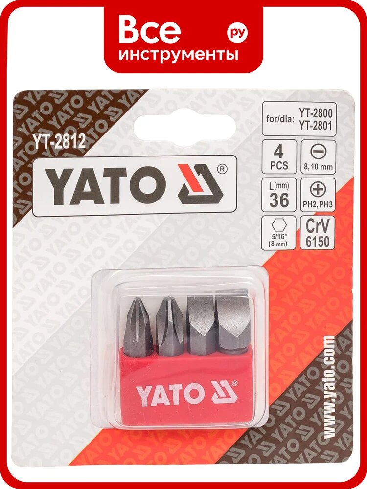 Набор бит (4 шт; 5/16) YATO YT-2812