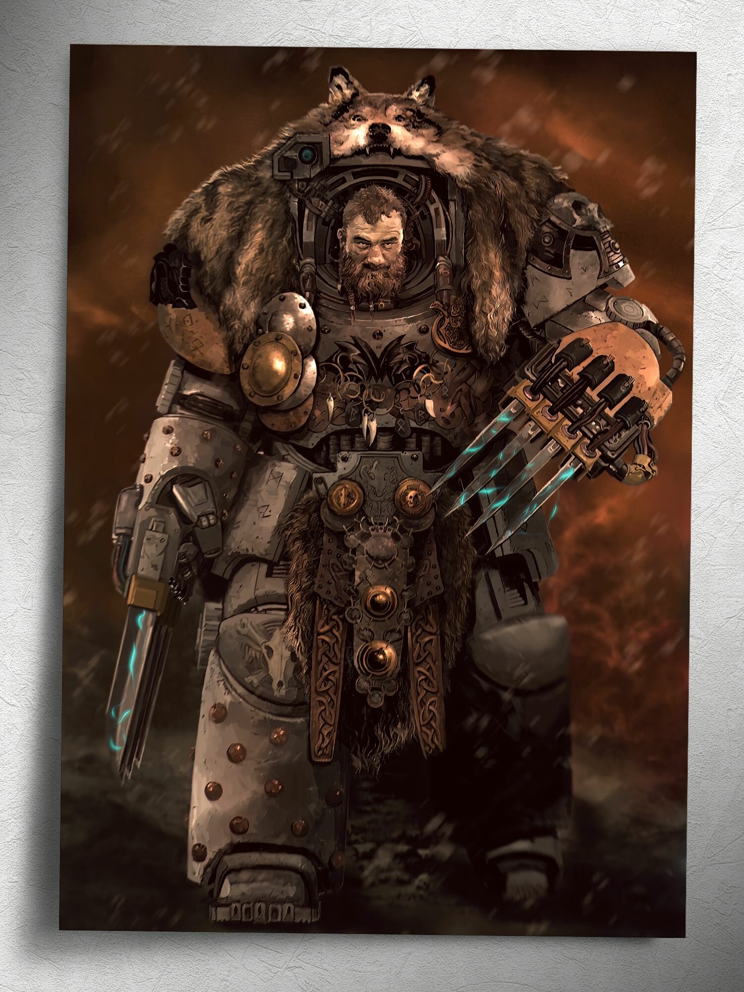Постер: Брутальный Космический Волк (Вархаммер 40000, Warhammer)