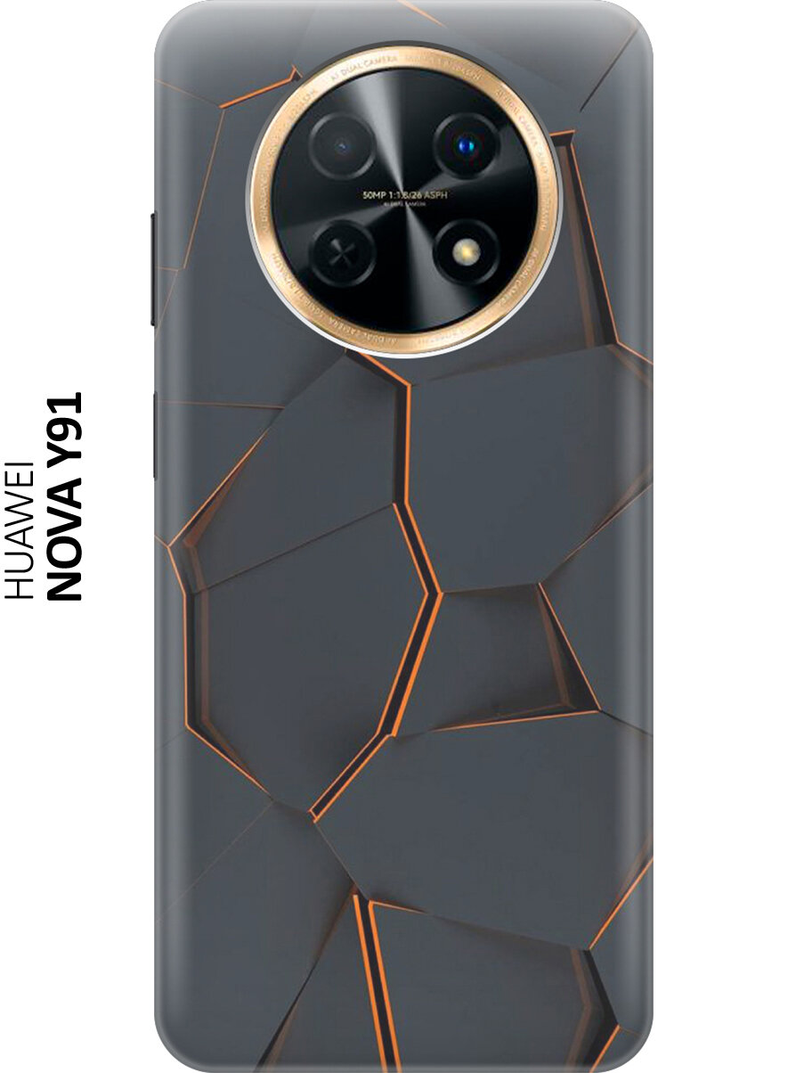 Силиконовый чехол Графитовый излом на Huawei nova Y91 / Хуавей нова У91