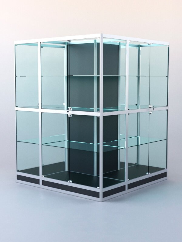 Витрина "островная" №8 (закрытая, задняя стенка - ДВП), Черный