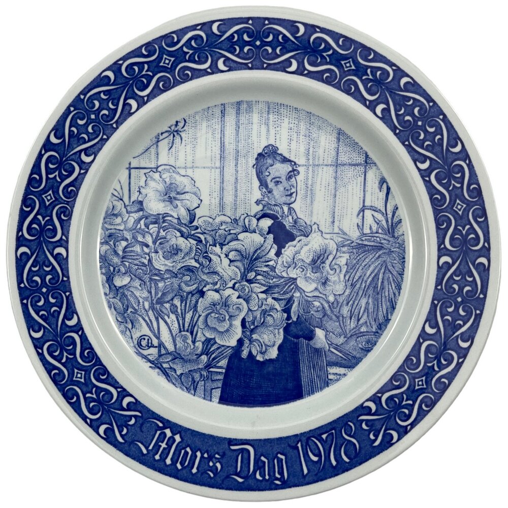 Тарелка декоративная "Мамин день", 21 см, фарфор, 1978 г, Rörstrand, Швеция
