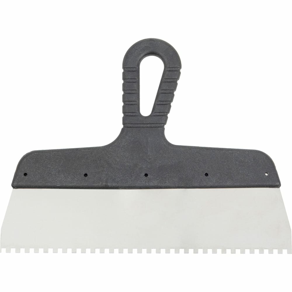 Зубчатый шпатель КЭС 4x4 мм, нержавеющая сталь, пластиковая рукоятка, 600 мм 10000038