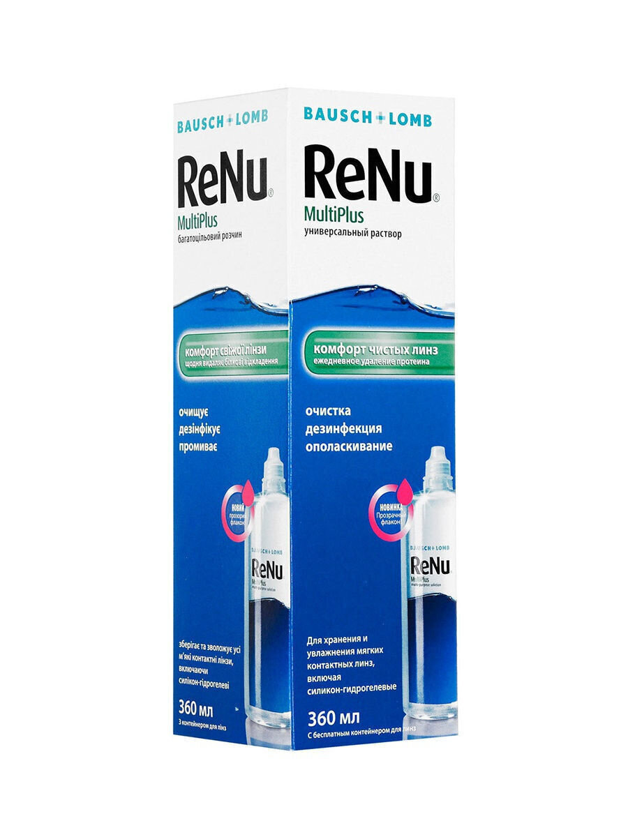 Универсальный раствор для контактных линз Bausch+Lomb ReNu MultiPlus, 360 мл — фото 1