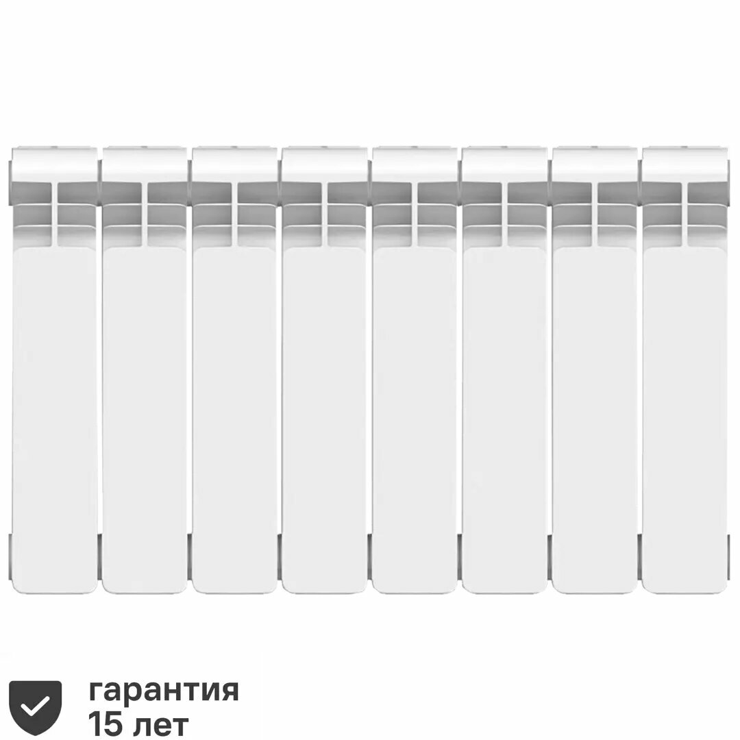 Радиатор Equation 350/90 биметалл 8 секций боковое подключение цвет белый