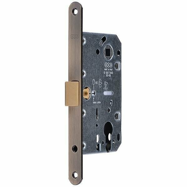 Замок межкомнатный под цилиндр AGB Mediana Evolution В01103.50.12 (античная бронза) бэксет 50