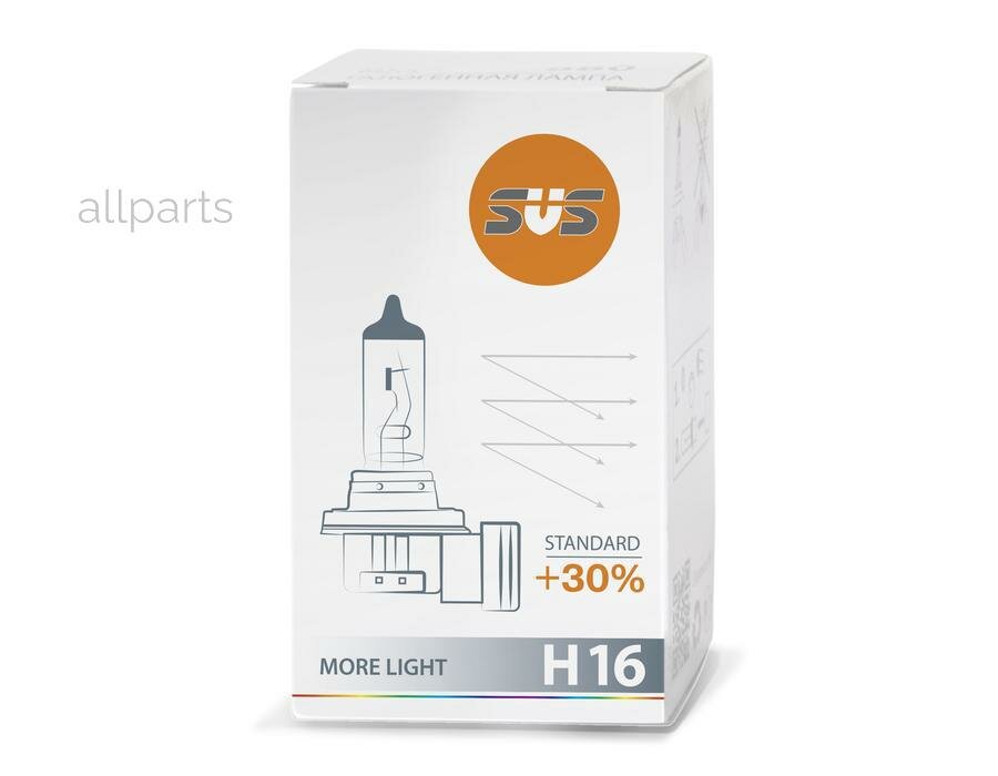 SVS 0200012000 Лампа 12V H16 19W +30% PGJ19-3 SVS Standard 1 шт. картон 0200012000