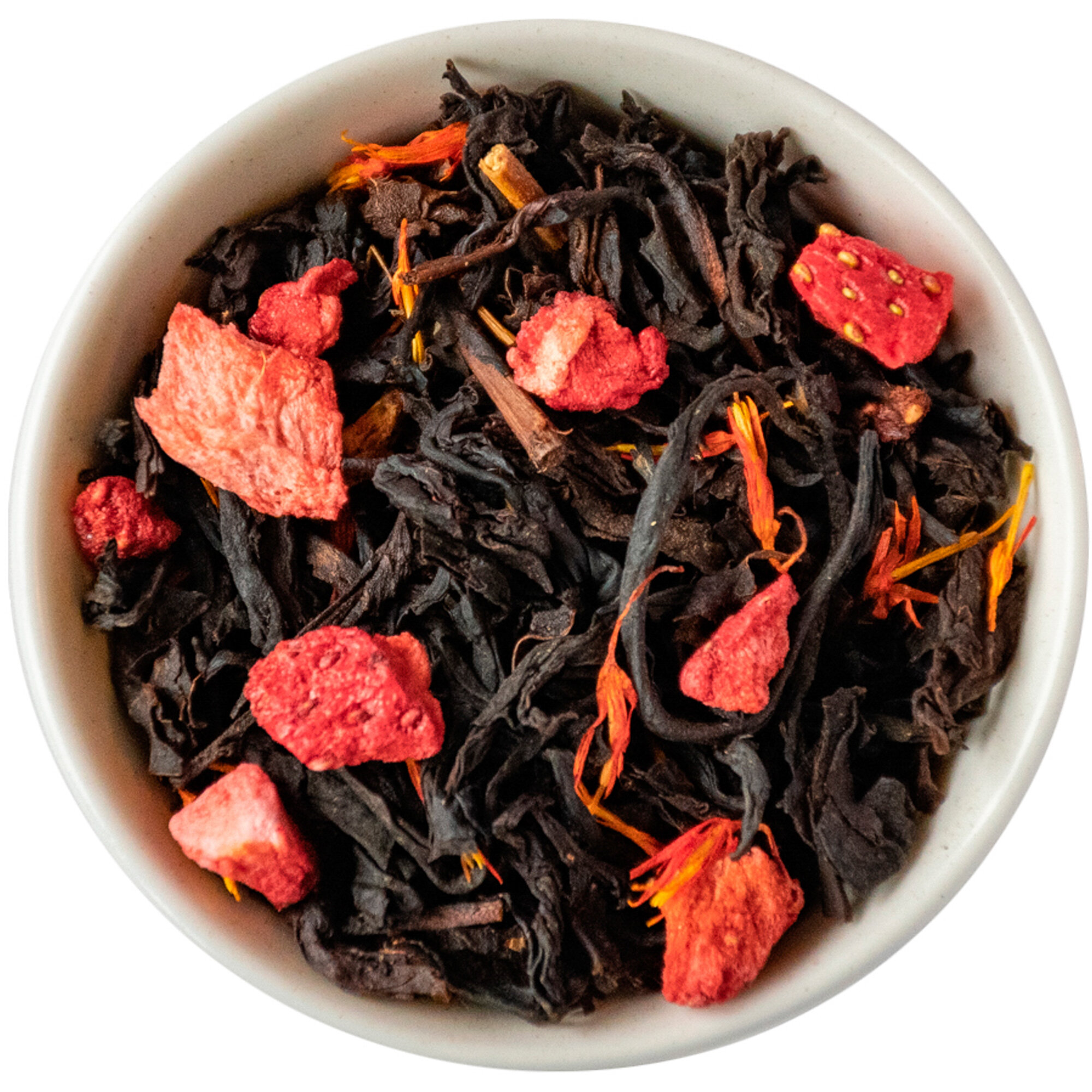 Черный индийский чай "Земляника со сливками", 200гр