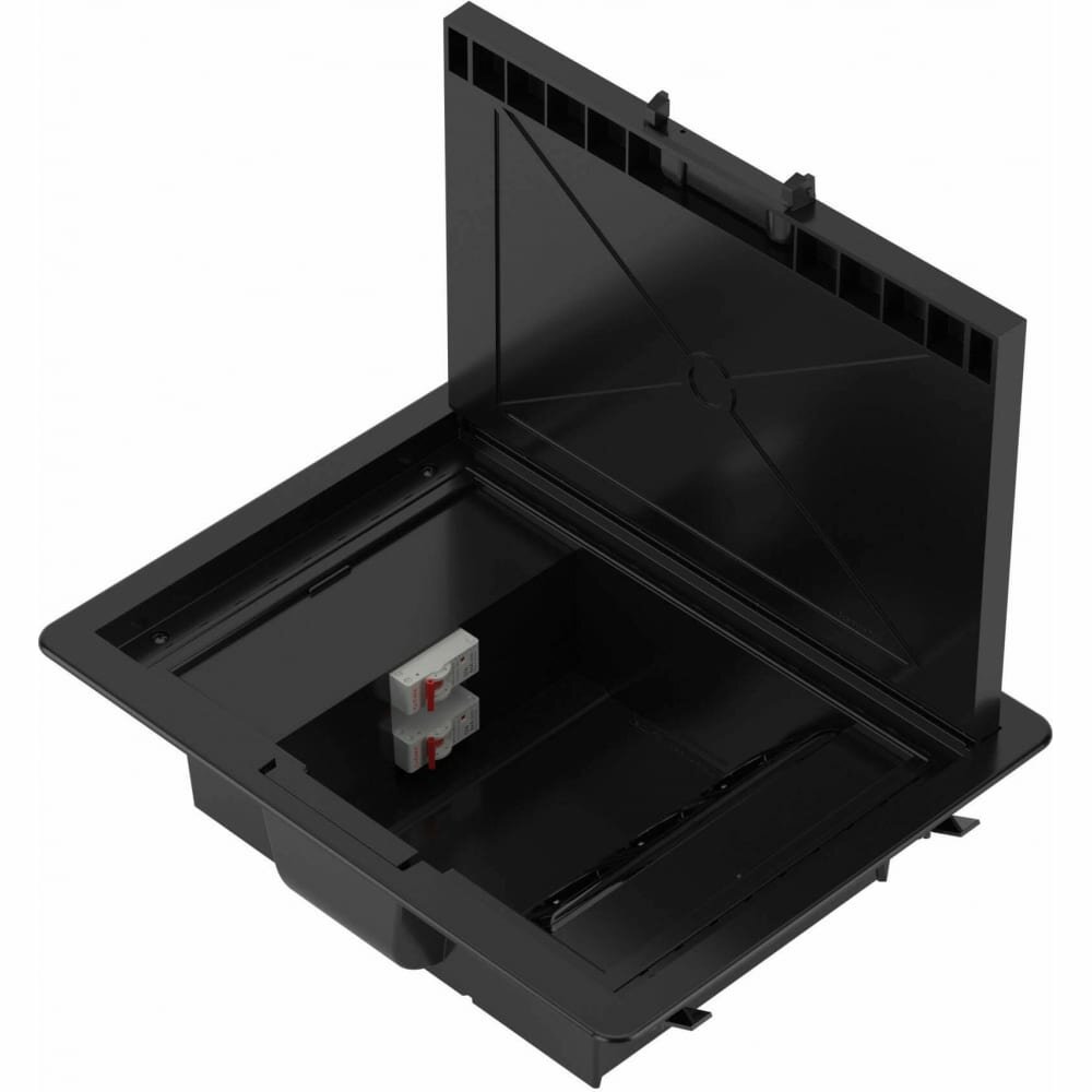 Напольный лючок DKC RAL 9005, черный, стальной корпус с крышкой, скрытая проводка, огнестойкий, внутреннее применение