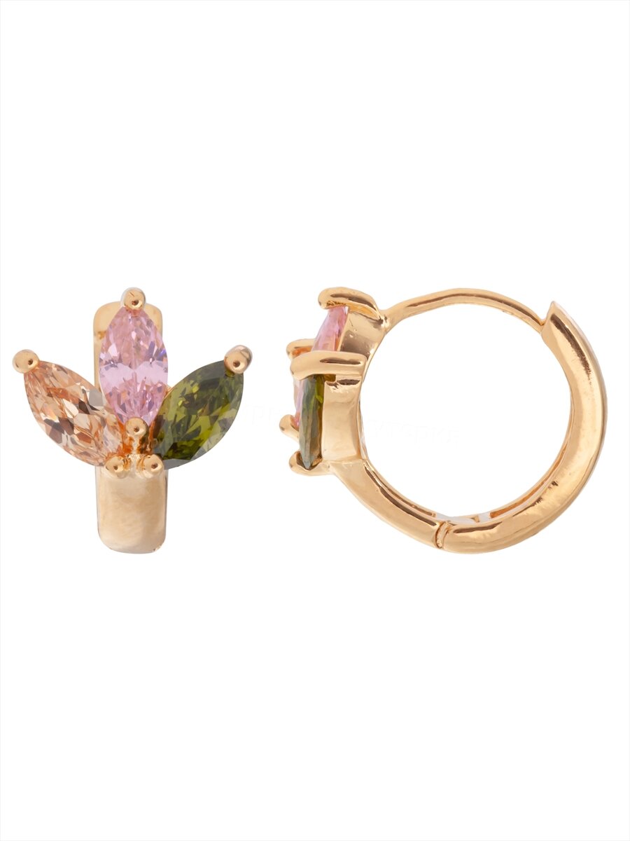 Серьги двусторонние Lotus Jewelry, фианит