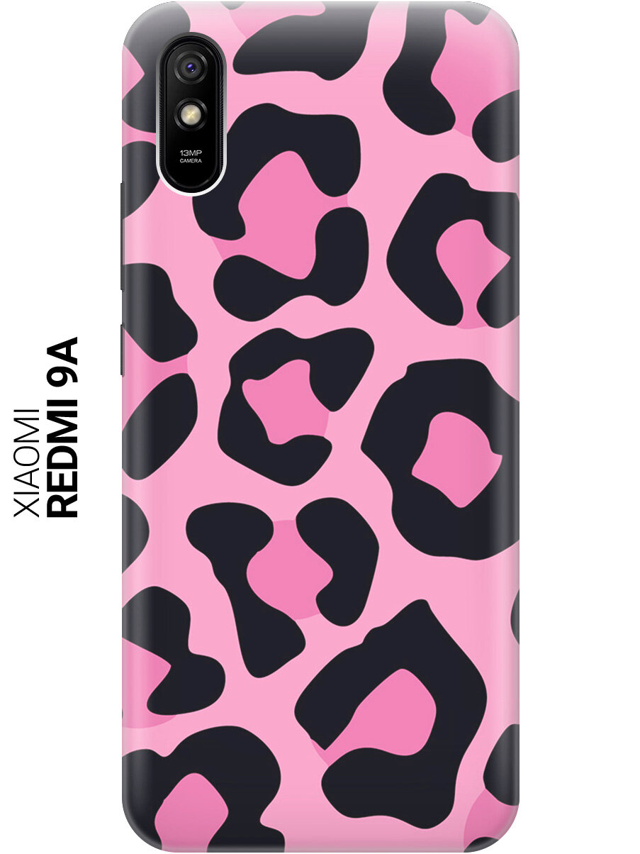Силиконовый чехол на Xiaomi Redmi 9A / Сяоми Редми 9А с рисунком "Паттерн розовый леопард"
