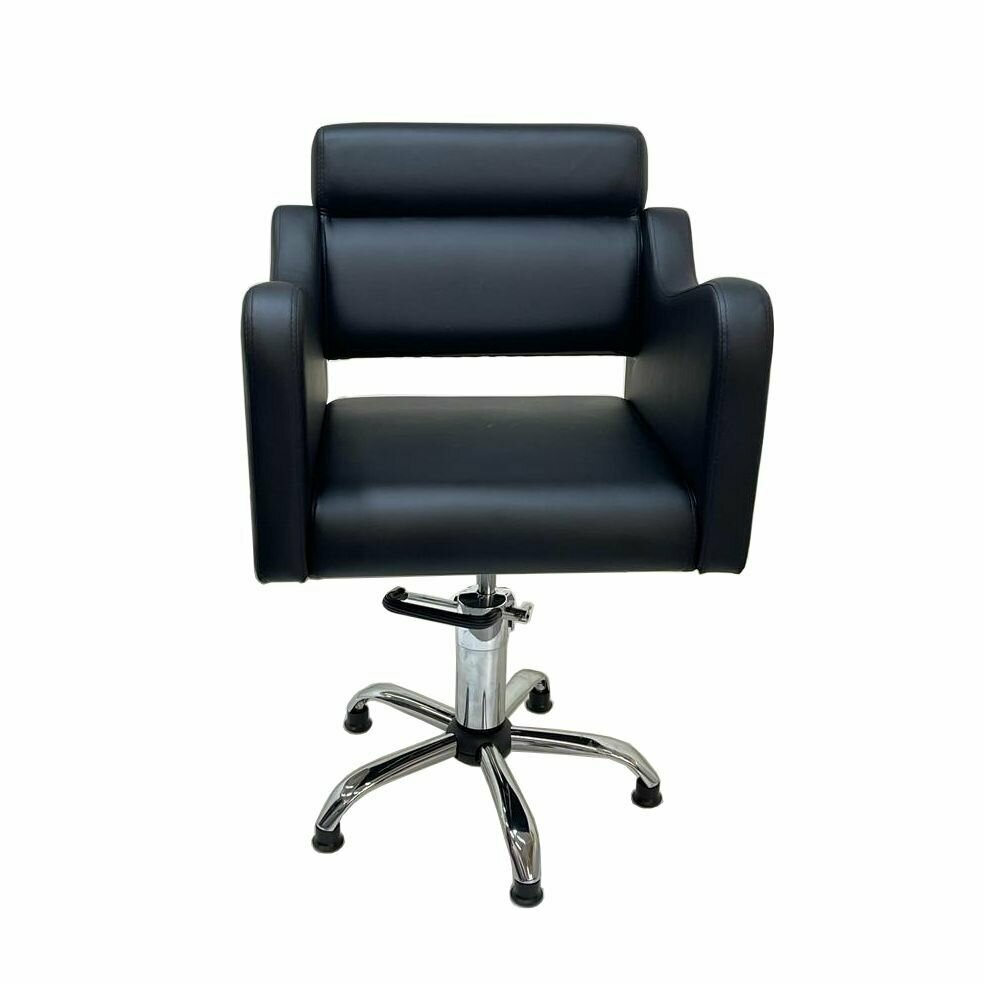 Парикмахерское кресло "Флора", черный цвет, основание пятилучье