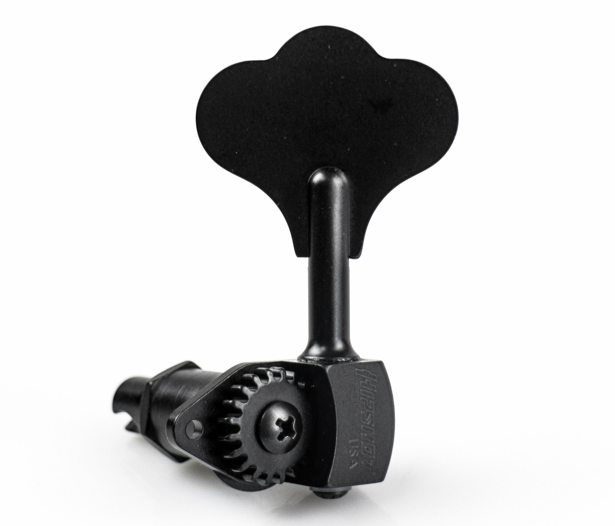 Одиночный басовый колок HIPSHOT Ultralite HB6 Y 3/8" 20670BT L (bass side) или R (treble side), Clover бутон, (14 мм), реверсный, черный