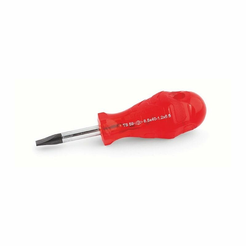 Отвертка укороченная Kraft с прямым шлицем (Slotted), рукоятка из ацетата целлюлозы, 1.0Х5.5Х25, IZELTAS, 4110175525, 13000001309