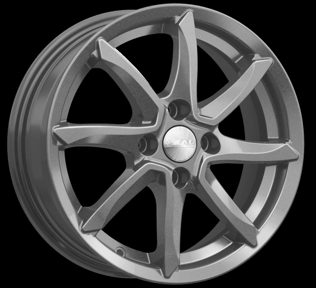 Диск автомобильный литой СКАД Осака 15x6 4x100 et48 dia54.1 Серый тёмный