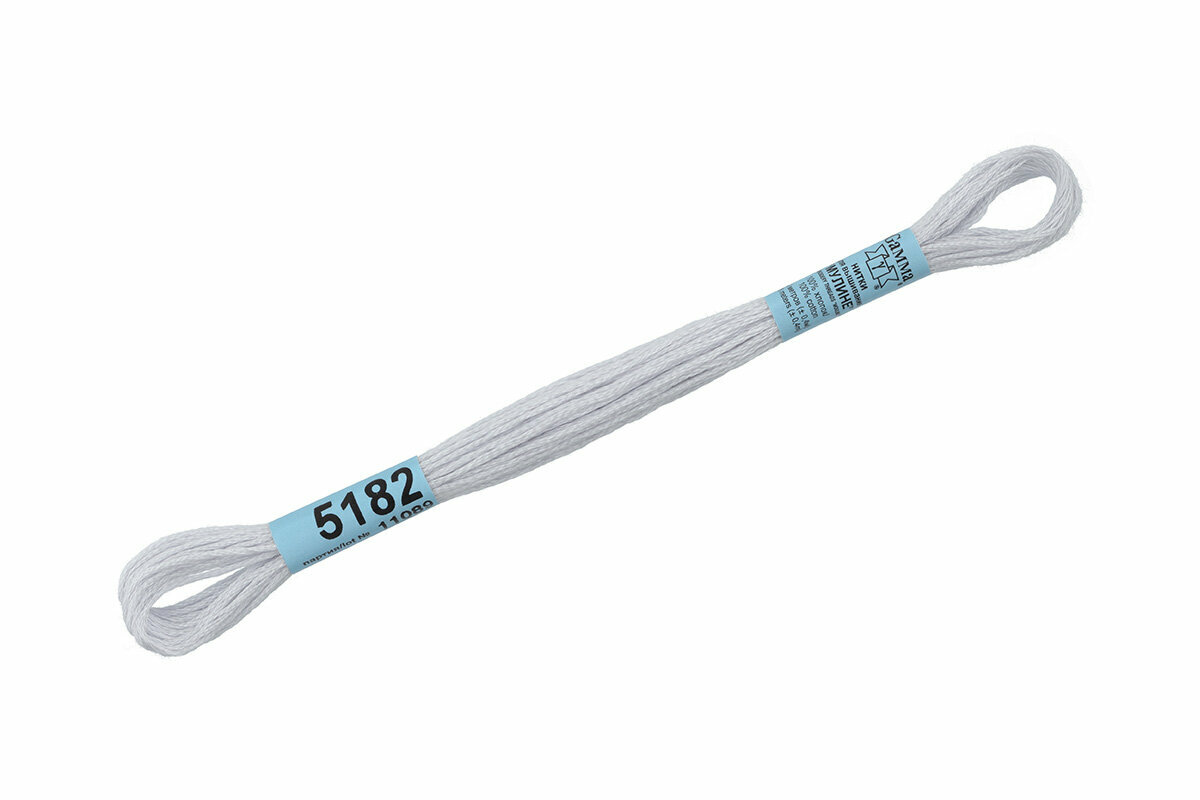 Мулине GAMMA нитки для вышивания 8м. 5182 светло-светло-серый, 2 штуки.