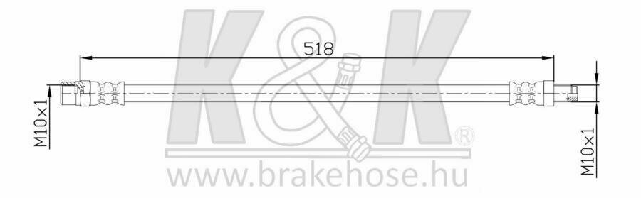 K&K FT0576 Шланг тормозной MERCEDES V-Klasse (638/2) V 280 08.97-.
