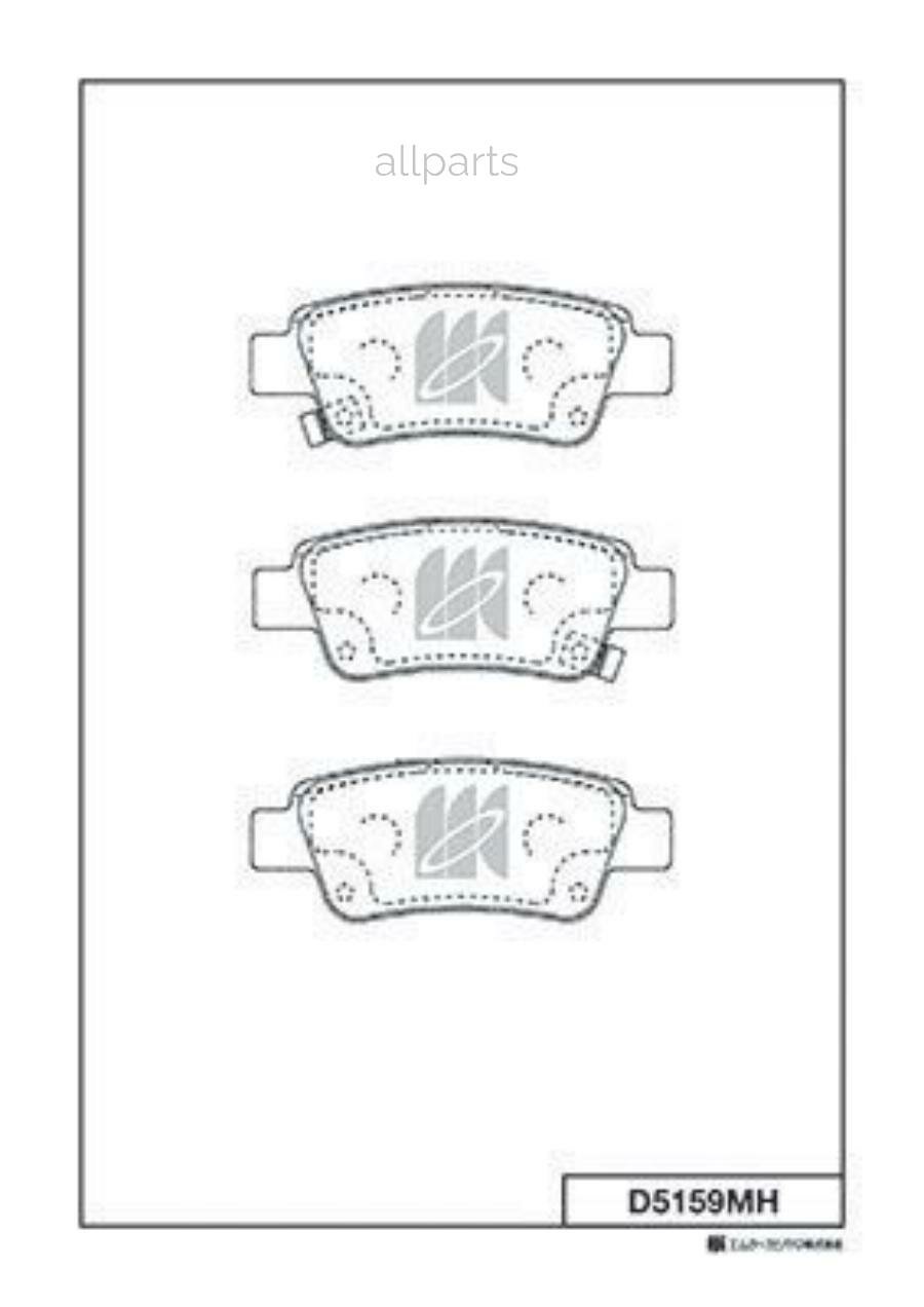 KASHIYAMA D5159MH колодки тормозные, задние (С антискрипной пластиной) HO CR-V RE57/58/67 01.07-