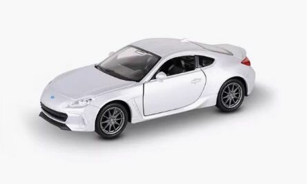 Модель машинка металлическая 1:38 Subaru BRZ, пруж. мех, WELLY серебр