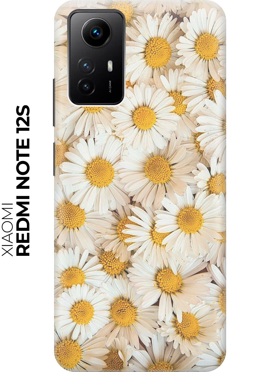 Силиконовый чехол на Xiaomi Redmi Note 12s / Сяоми Редми Ноут 12с с рисунком "Много ромашек"