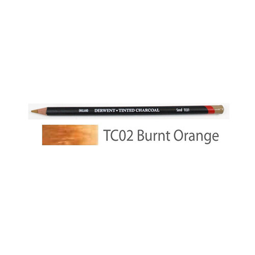 Derwent Карандаш угольный Tinted Charcoal TC02 Оранжевый жженый 2301666-ZX23, 1 шт.