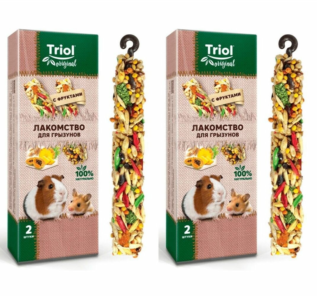 Triol Лакомство для грызунов с Фруктами, 2 шт в уп,2 уп/