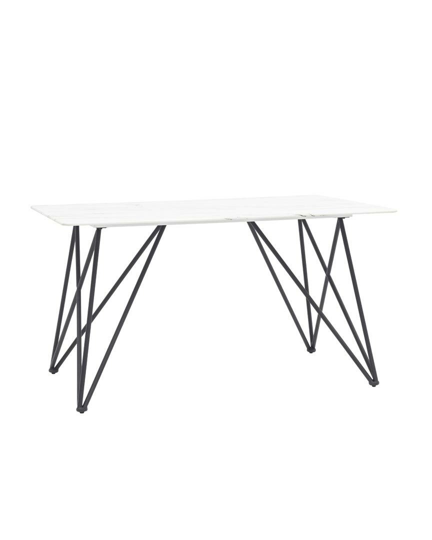 Stool Group обеденный Сакраменто 140*90 белый, стеклянная столешница с рисунком под мрамор, 76*140*90 см, арт. УТ000002669
