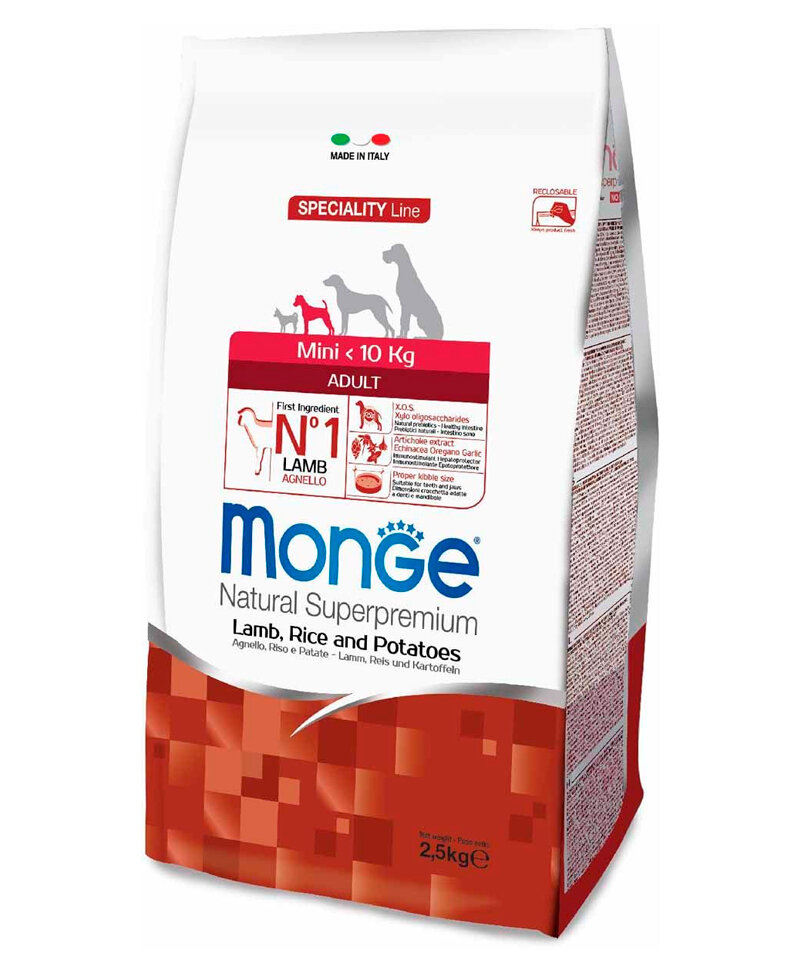 Monge Dog Speciality Mini корм для взрослых собак мелких пород ягненок с рисом и картофелем 800г