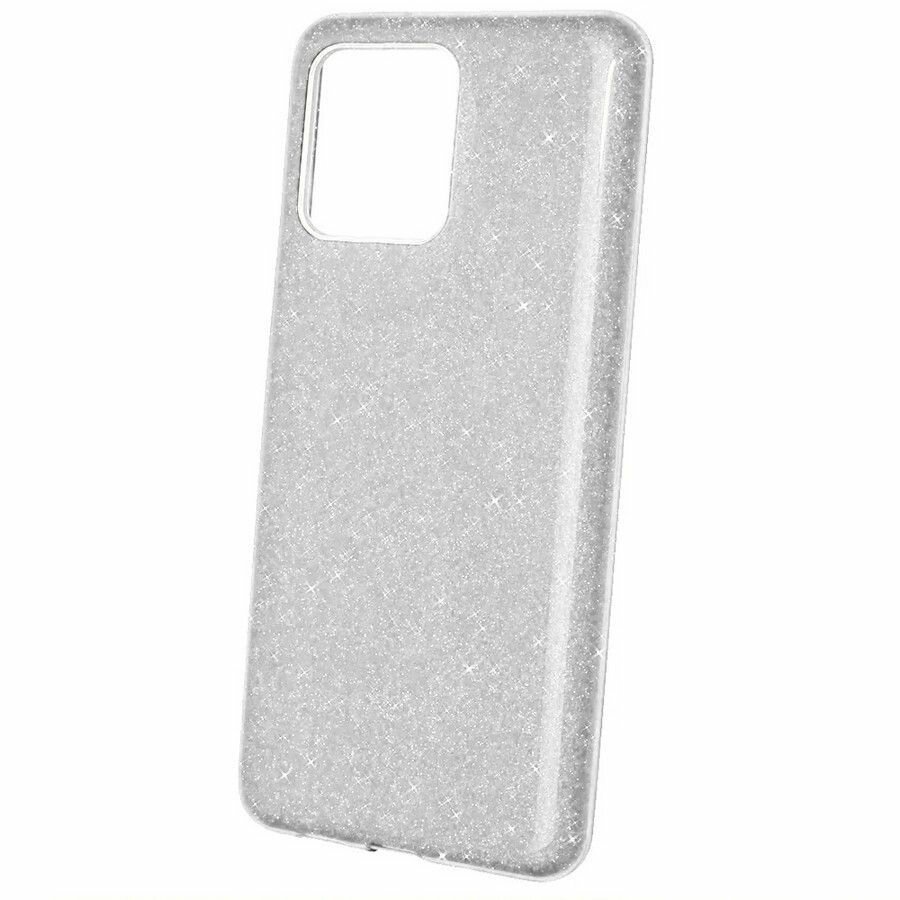 Силиконовая противоударная накладка Diamond для Xiaomi Redmi Note 10 Pro серебро
