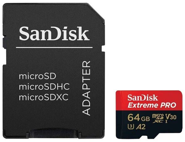Карта памяти SanDisk microSDXC 256 ГБ Class 10, V30, A2, UHS-I U3, R/W 170/90 МБ/с, адаптер на SD, 1 шт, черный