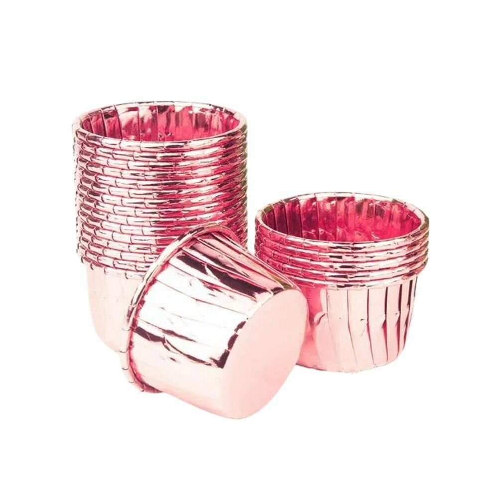 Форма для выпечки бумажная "Маффин" d-50мм h-40мм розовый металлик уп/100шт